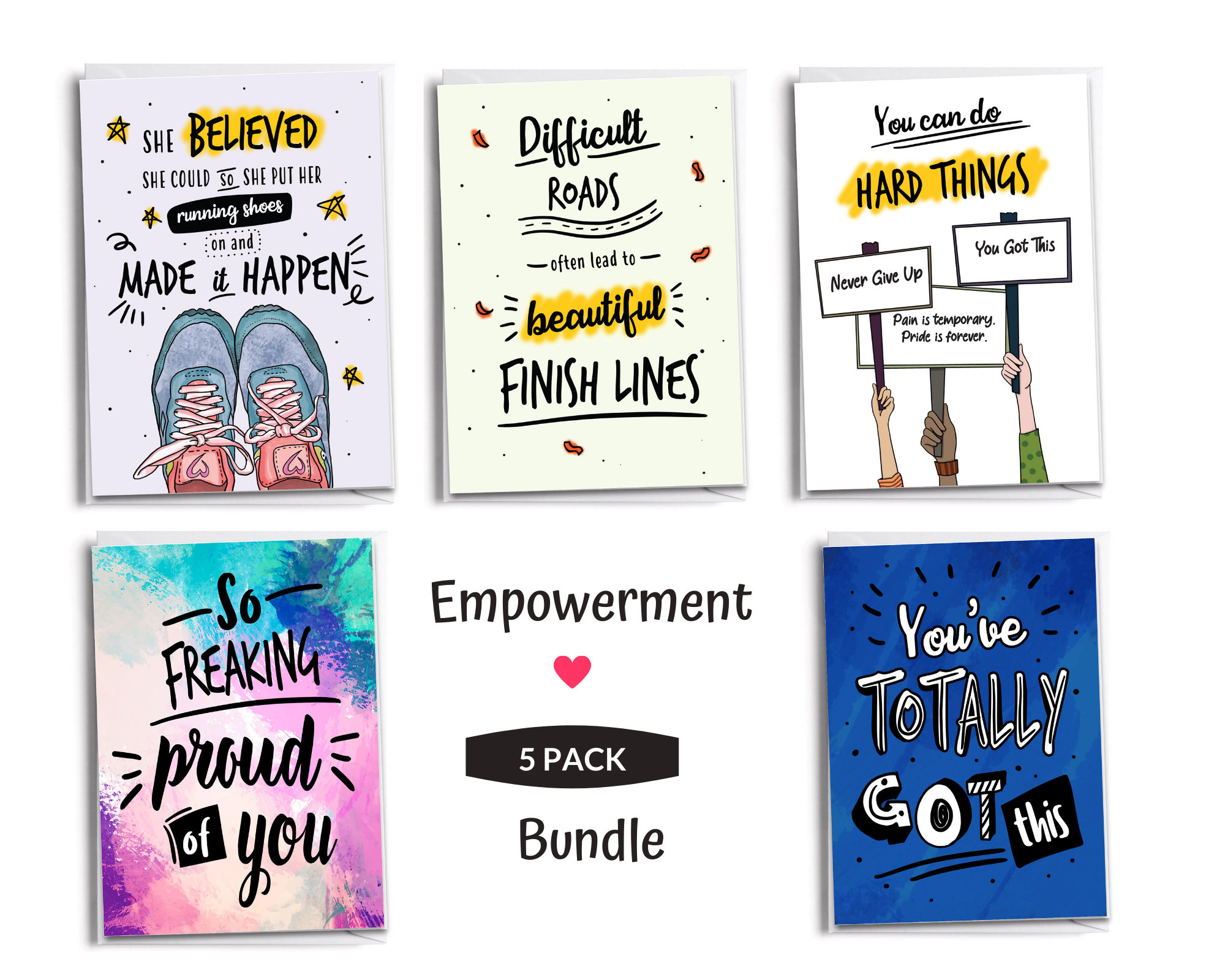 Encouragement and Inspiration Greeting Cards 5 Pack Card Set - Etsy