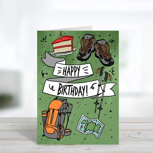 Happy Birthday Hiker | Adventure Lover Birthday Card | Gift for Outdoor ...