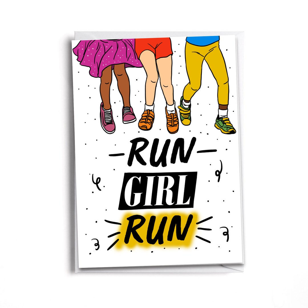 Empowering Running-themed Card for Girls | Perfect for Girls Who Run - Etsy
