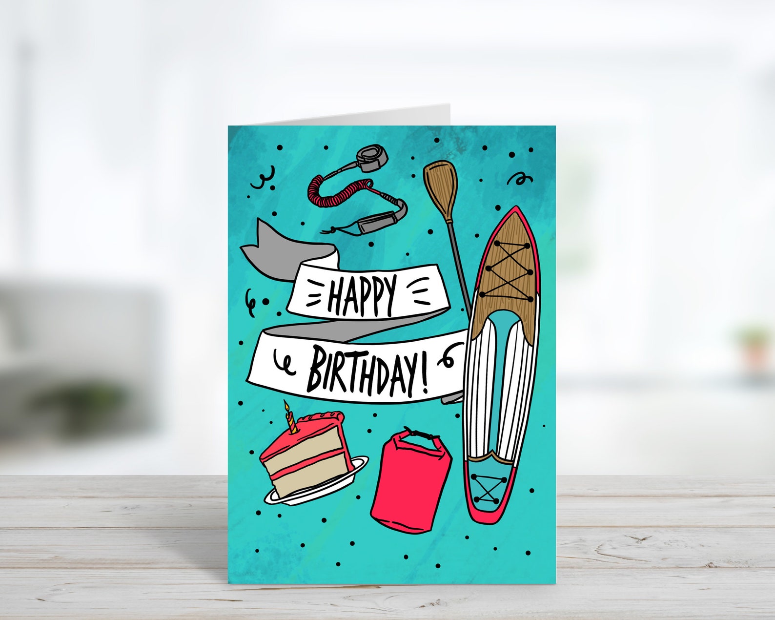 Printable Birthday Card for Stand up Paddleboarder | Downloadable Card ...