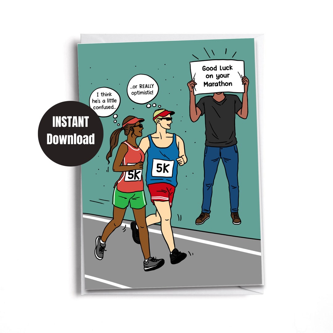 Funny Running Downloadable Card | Digital Instant Download | Marathon ...