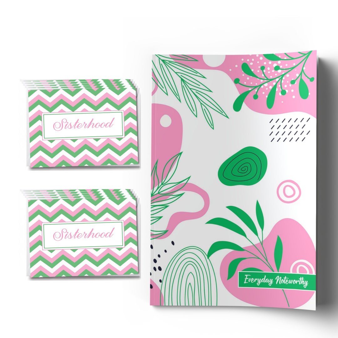 AKA Sorority Inspired Journal & Sisterhood Notecard Set - Etsy