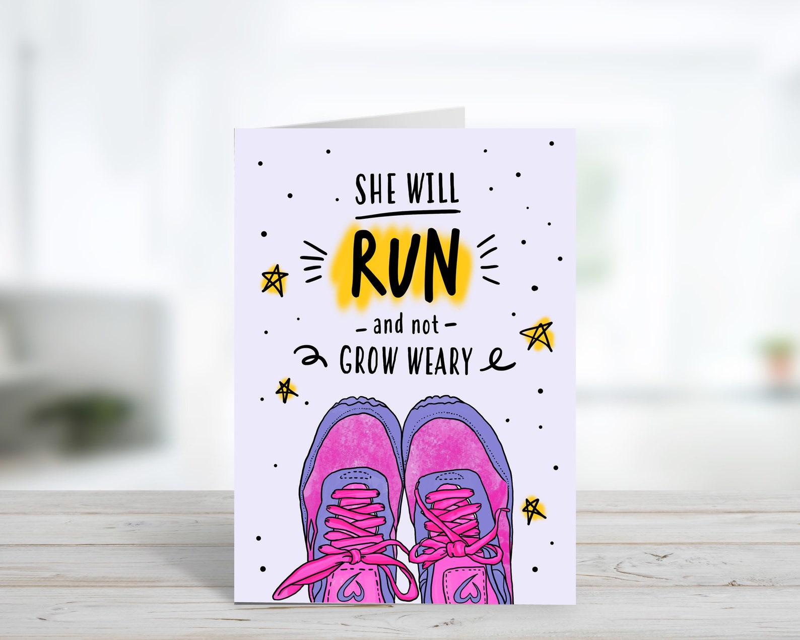 She Will Run Printable Downloadable Card Digital Instant Download Card ...