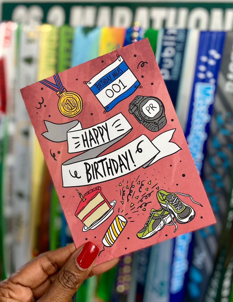 Happy Birthday Runner Card for Runner Marathon 5K 10K - Etsy