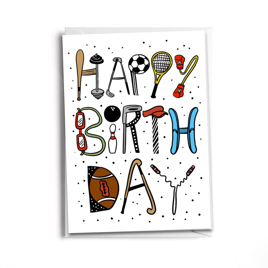 Sports-themed Birthday Card | Perfect for Athletes and Sports Lovers ...