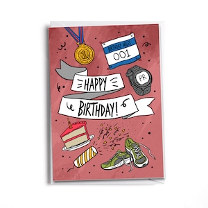 Happy Birthday Runner! Card for Runner | Marathon | 5K | 10K | Half ...