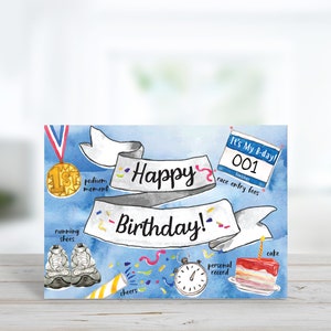 Running-themed Birthday Card | Perfect for Marathoners, Runners, and ...