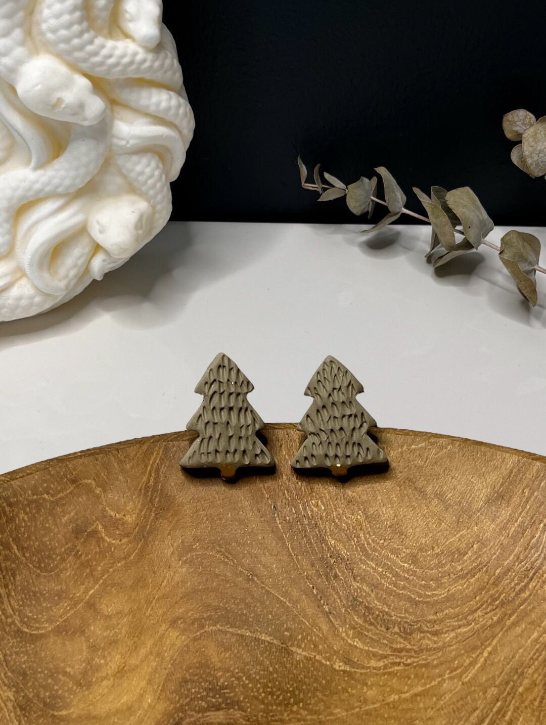 Mini Christmas Tree Studs Christmas Trees Polymer Clay Earrings Holiday ...