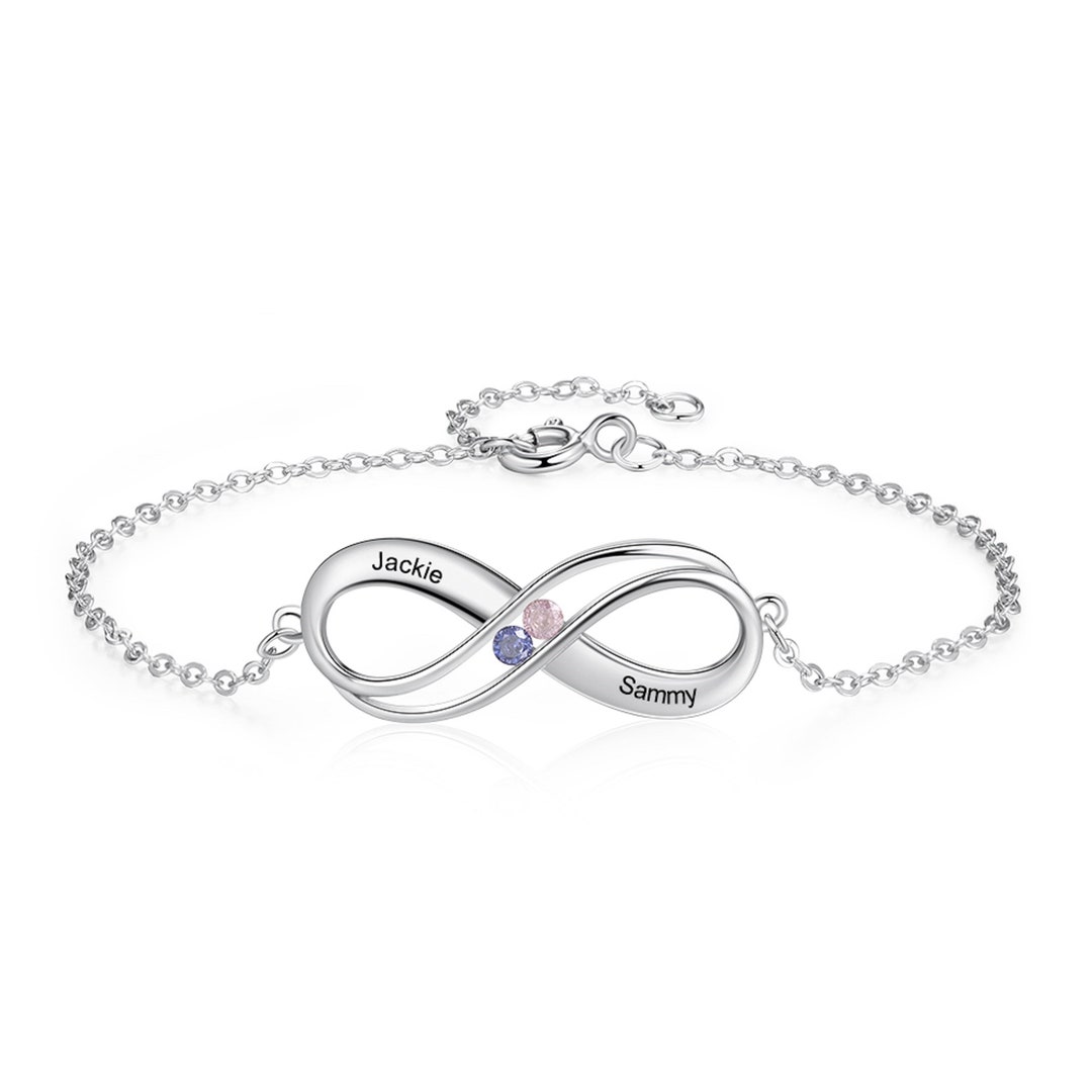 Personalised Infinity Bracelet for Women - Custom Name Bracelet ...