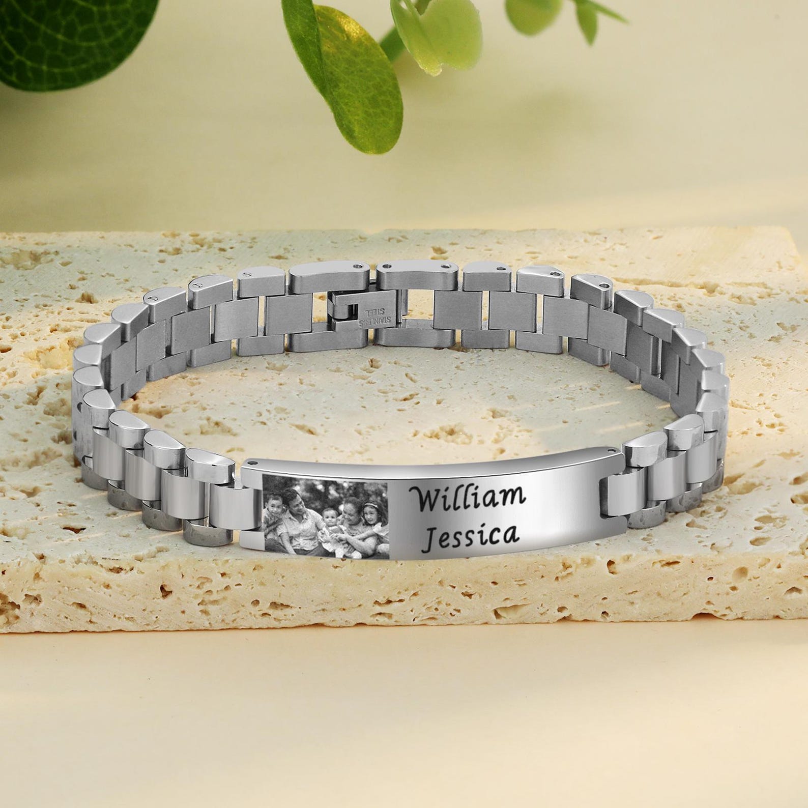Personalised Photo Bracelet for Men | Custom Men's Bracelet With Photo ...