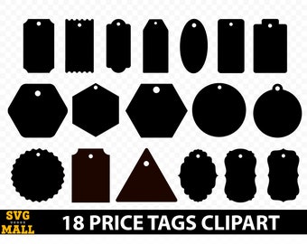 Tags Silhouette Decorative Tags SVG Files Price tags | Etsy