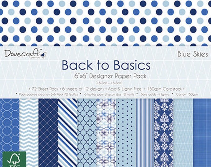 Dovecraft Blue Skies Pad,6x6,craft Stack, Paper Pad, Cardstock,craft ...