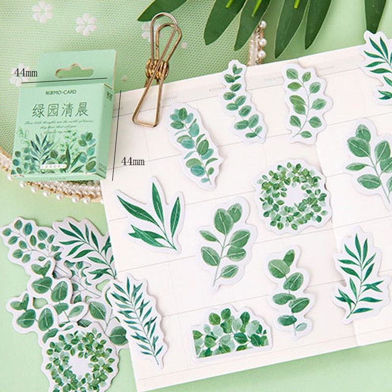 Foliage Sticker Set Green Leaf Planner Stickers Leafy Plant Etsy