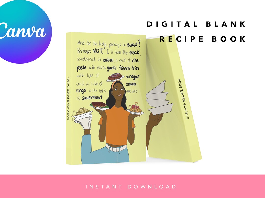 Funny Movie Reference Recipe Book Template, Editable With Blank Pages ...