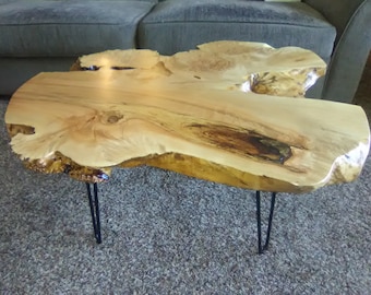 Western Maple Live Edge Coffee Table - Etsy