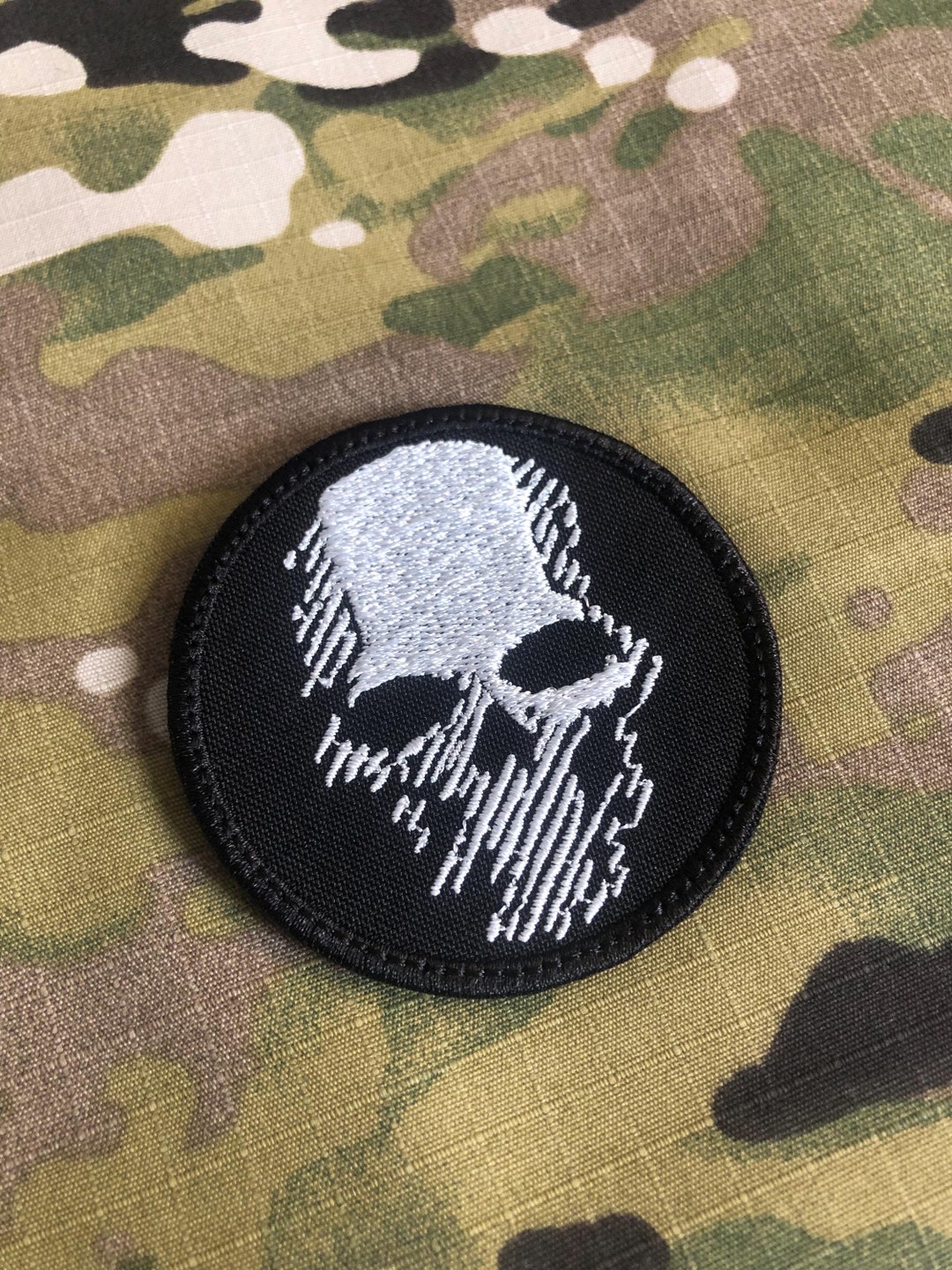 Ghost Skull Tactical Morale Embroidered Patch Hook Fastener Backing - Etsy