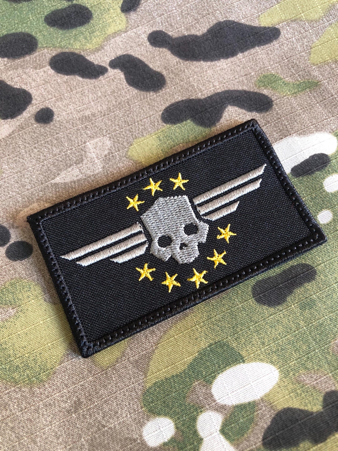Skull Morale Embroidered Patch Hook Fastener Backing - Etsy
