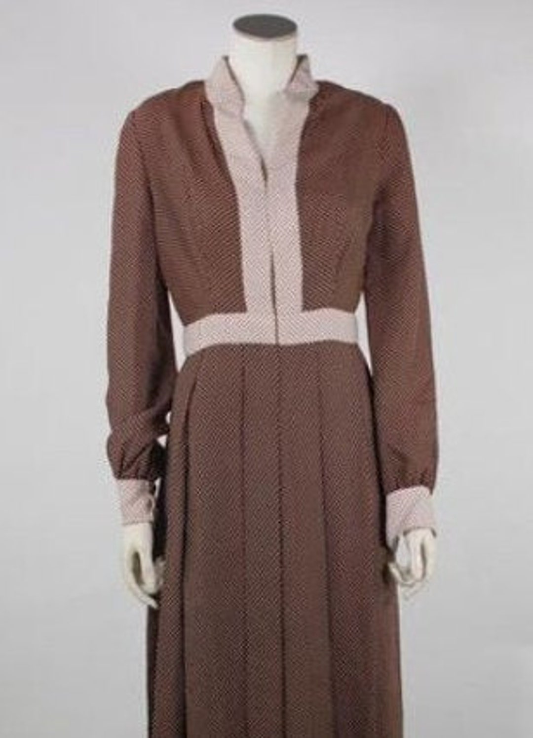 JEAN ALLEN London Vintage,vintage Dress,pattern of Mini Squares,browns ...