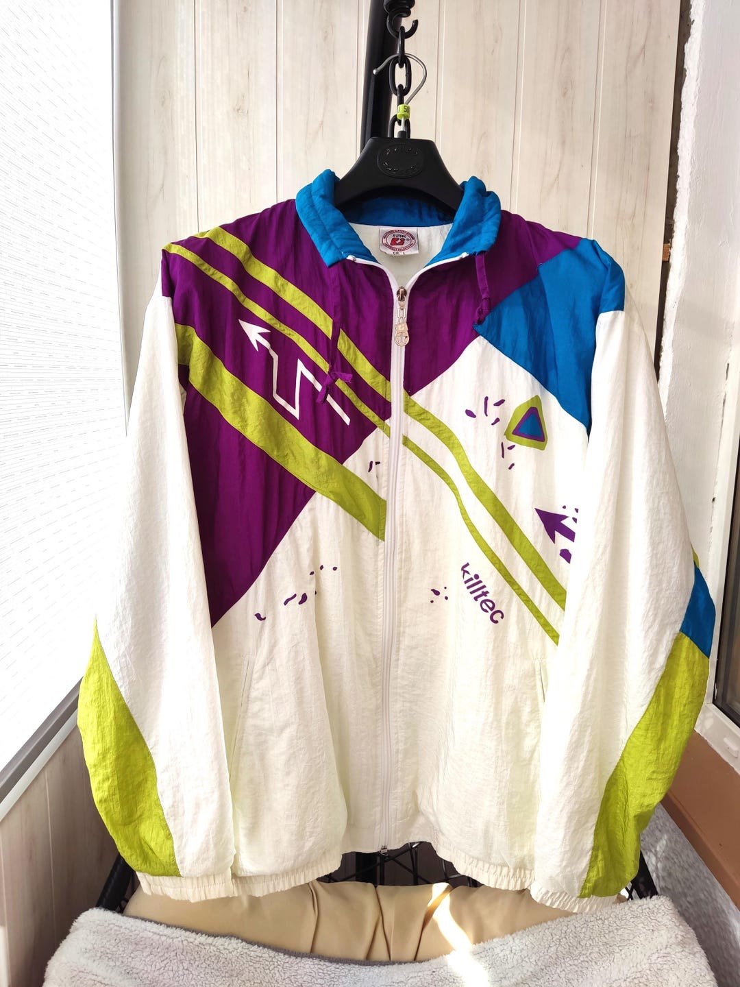Vintage Retro Killtec Track Sport Colourful Jacket. Size - L (oversized ...