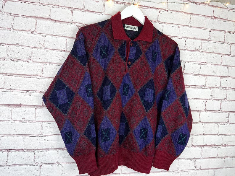 Vintage Retro Italian Button Down Wool Sweater. Size - M - Etsy