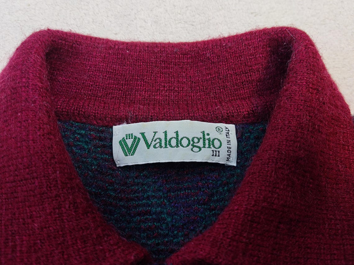 Vintage Retro Italian Button Down Wool Sweater. Size - M - Etsy