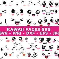 Kawaii Face Bundle Svg-png , Kawaii Cute Face Svg-png, Face Bundle Svg ...