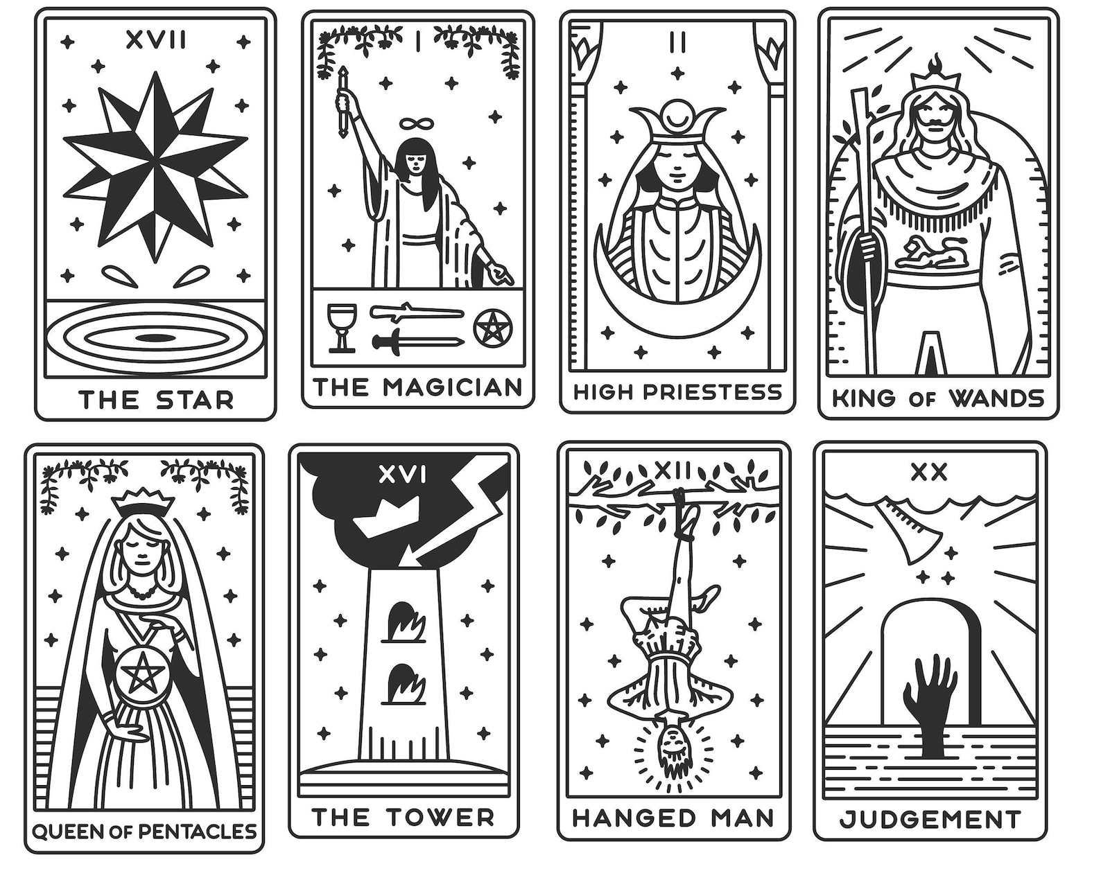 Celestial Tarot Cards SVG: Major Arcana Witch Designs (digital Download ...