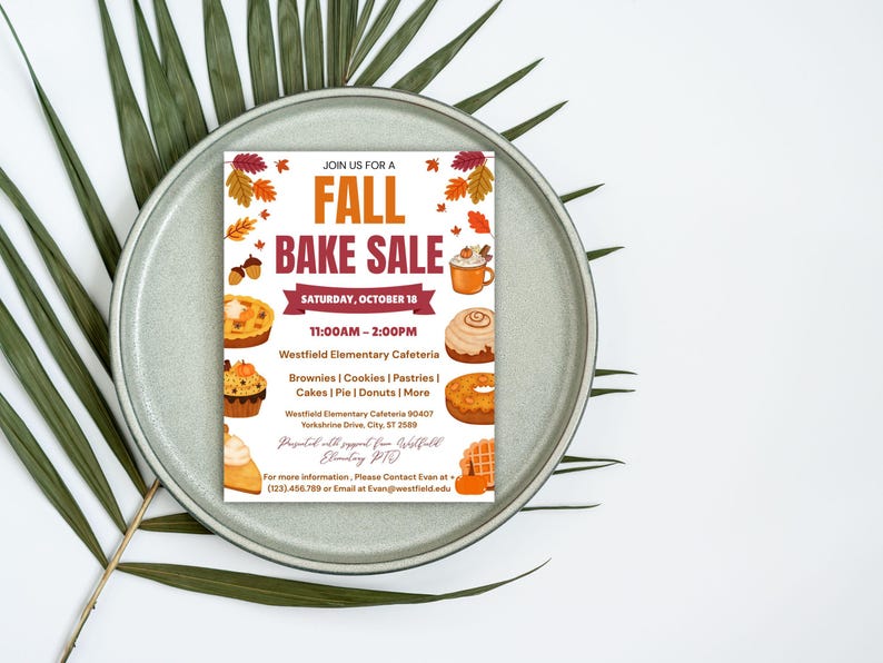 Editable Fall Bake Sale Flyer Template (digital Download) - Etsy