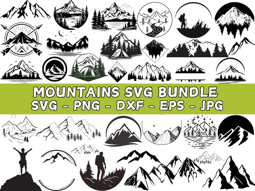 Mountain SVG Bundle: Adventure Travel Clip Art (digital Download) - Etsy