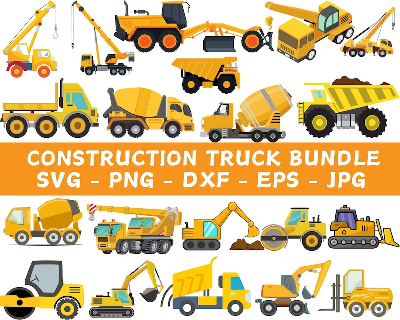 Construction Svg Bundle Construction Trucks Svg Png Bundle Layered Cut ...