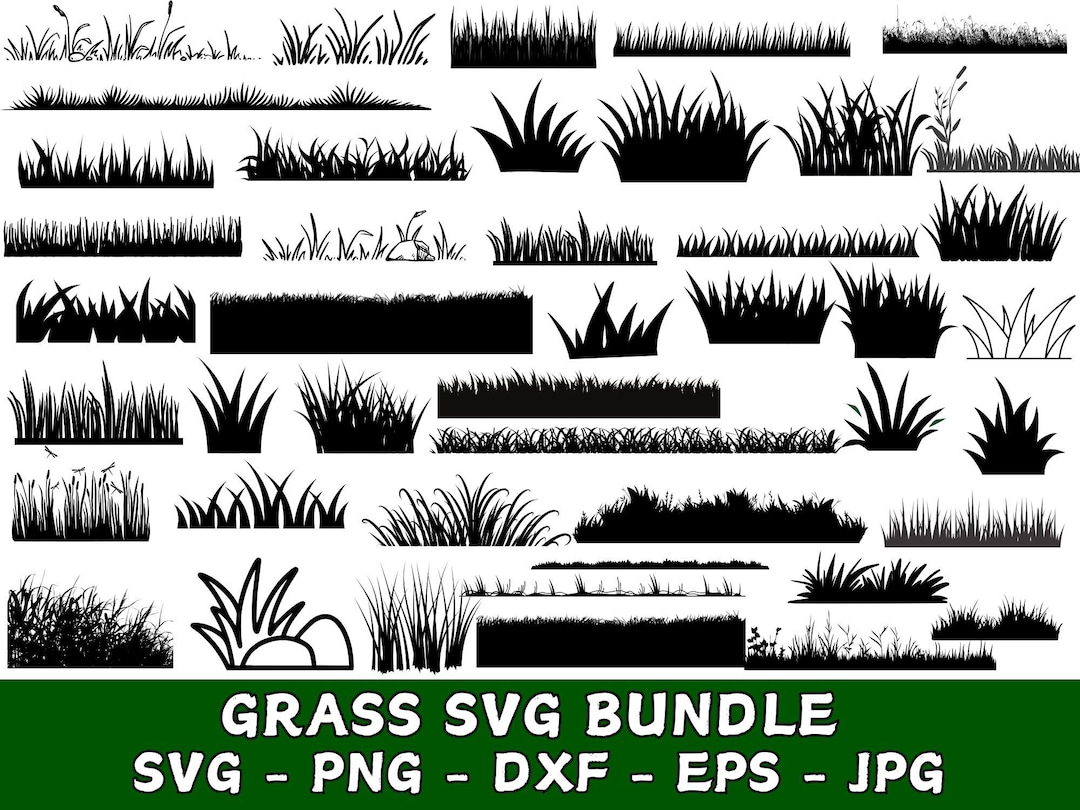 Grass SVG Bundle Grass Cricut Landscape Cut Files Plant Silhouette Wild ...