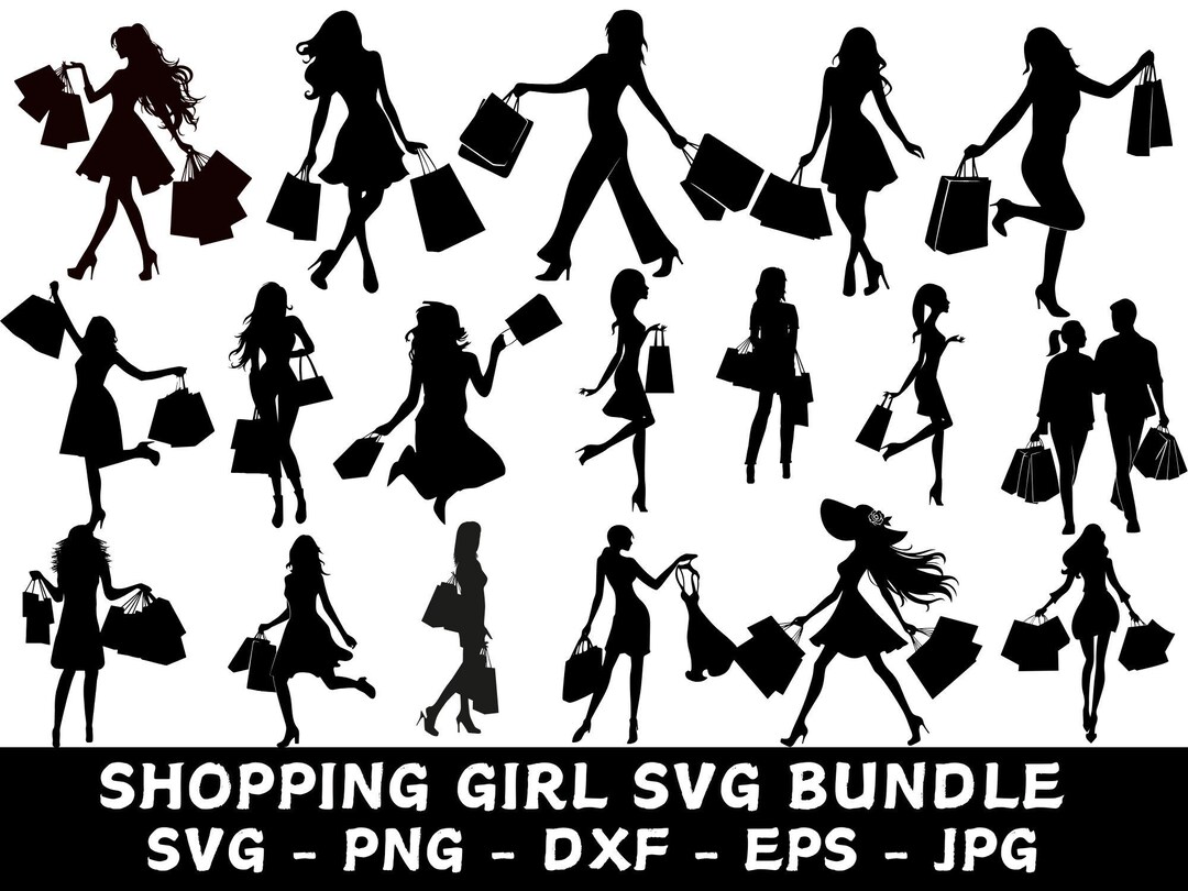 Shopping Girl SVG\ Shopping Girl SVG Bundle\ Shopping Girl Clipart ...