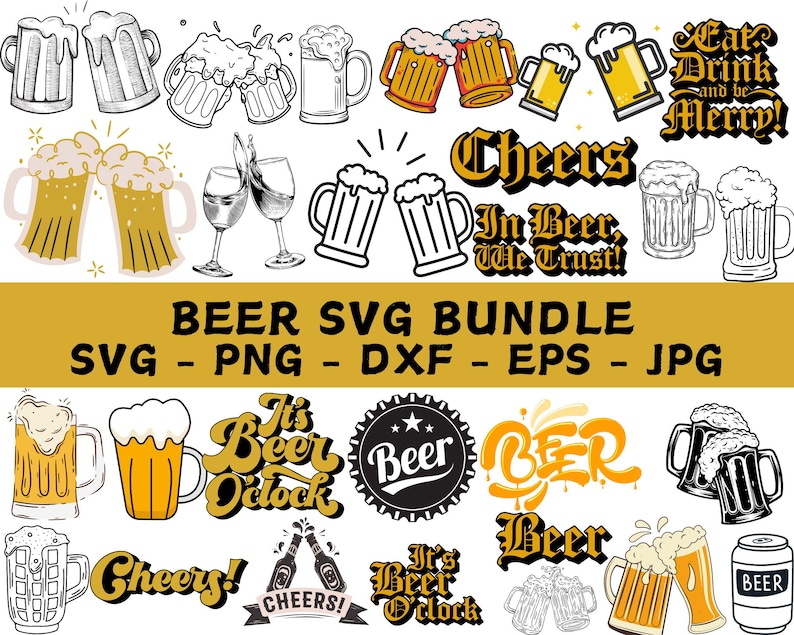 BEER SVG BUNDLE, Beer Clipart Bundle, Beer Svg for Cricut, Beer Bottle ...