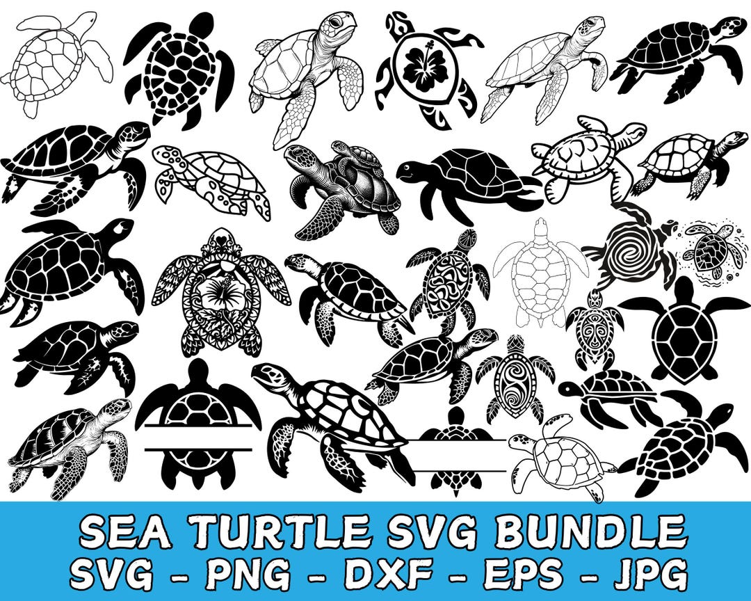 TURTLE SVG, Sea Turtle Svg, 200 Sea Turtles DESIGNS Clipart, Turtle Svg ...