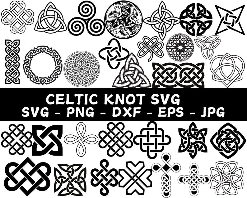 Celtic Knot SVG Bundle: Clover & Cross Clipart (digital Download) - Etsy