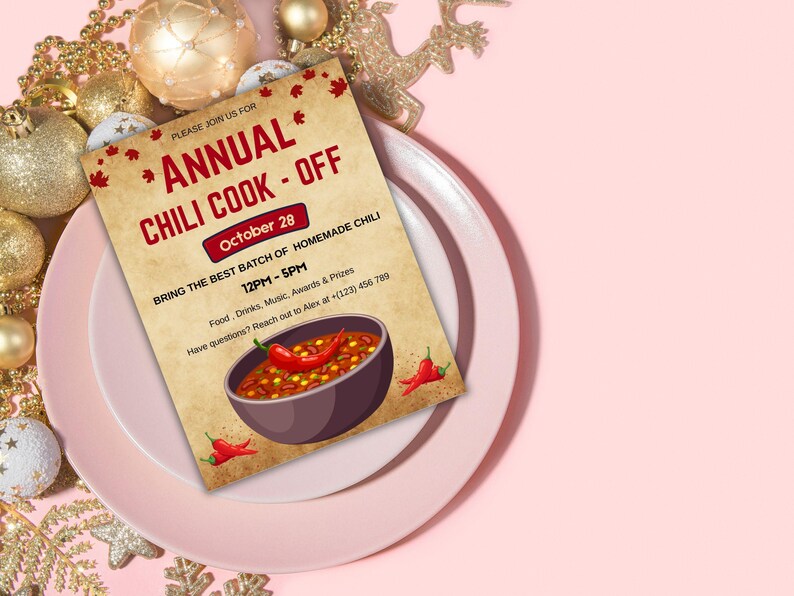 Fall Chili Cookoff Fundraiser Flyer Template: Editable School PTA PTO ...