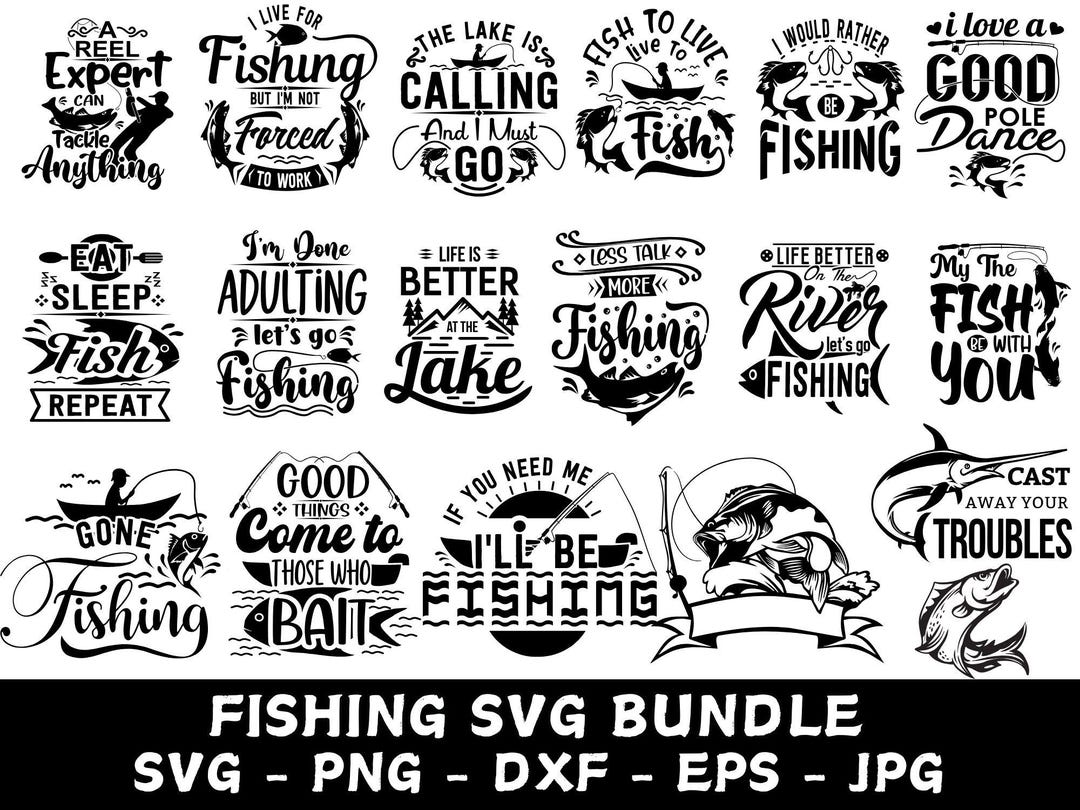 Fishing SVG Bundle | Fishing Cut File Cricut | Fishing Decal | Fishing ...