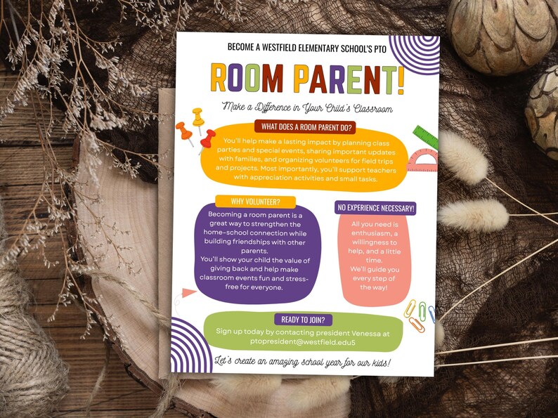 Editable Room Parent Flyer Template: PTO/PTA Volunteer Recruitment ...