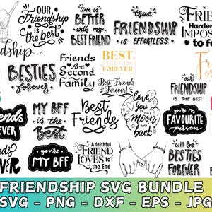 Friendship Svg Bundle, Friends Svg, Best Friends Svg, Friendship Svg ...