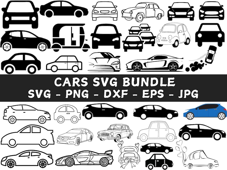 Car Svg Bundle, Retro Car Silhouette Svg, Sports Car Svg, Classic Car ...