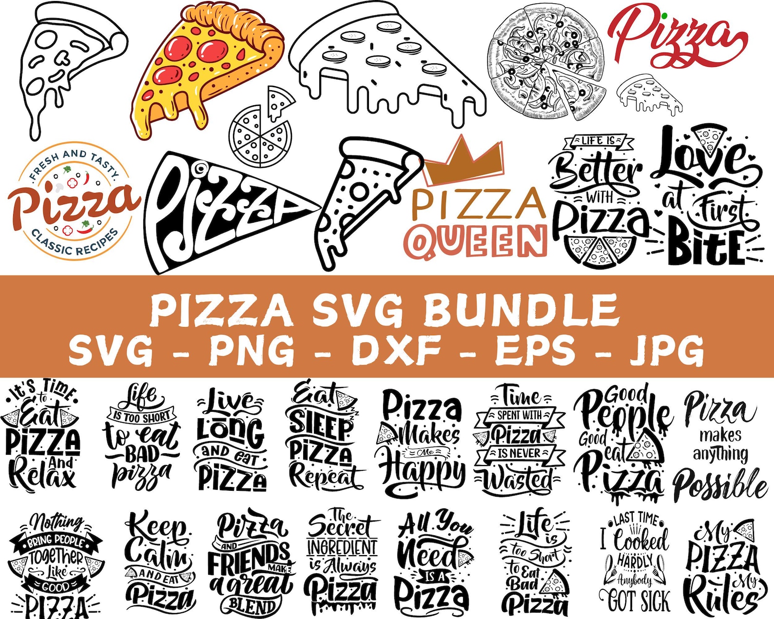Pizza SVG PNG Bundle| Pizza Sayings Svg| Pizza Svg| Pizza Clipart Png ...