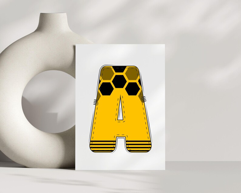 Cute Bee Doodle Alphabet Bee Alphabet Svg Cute Bee Font Svg Bee Doodle ...