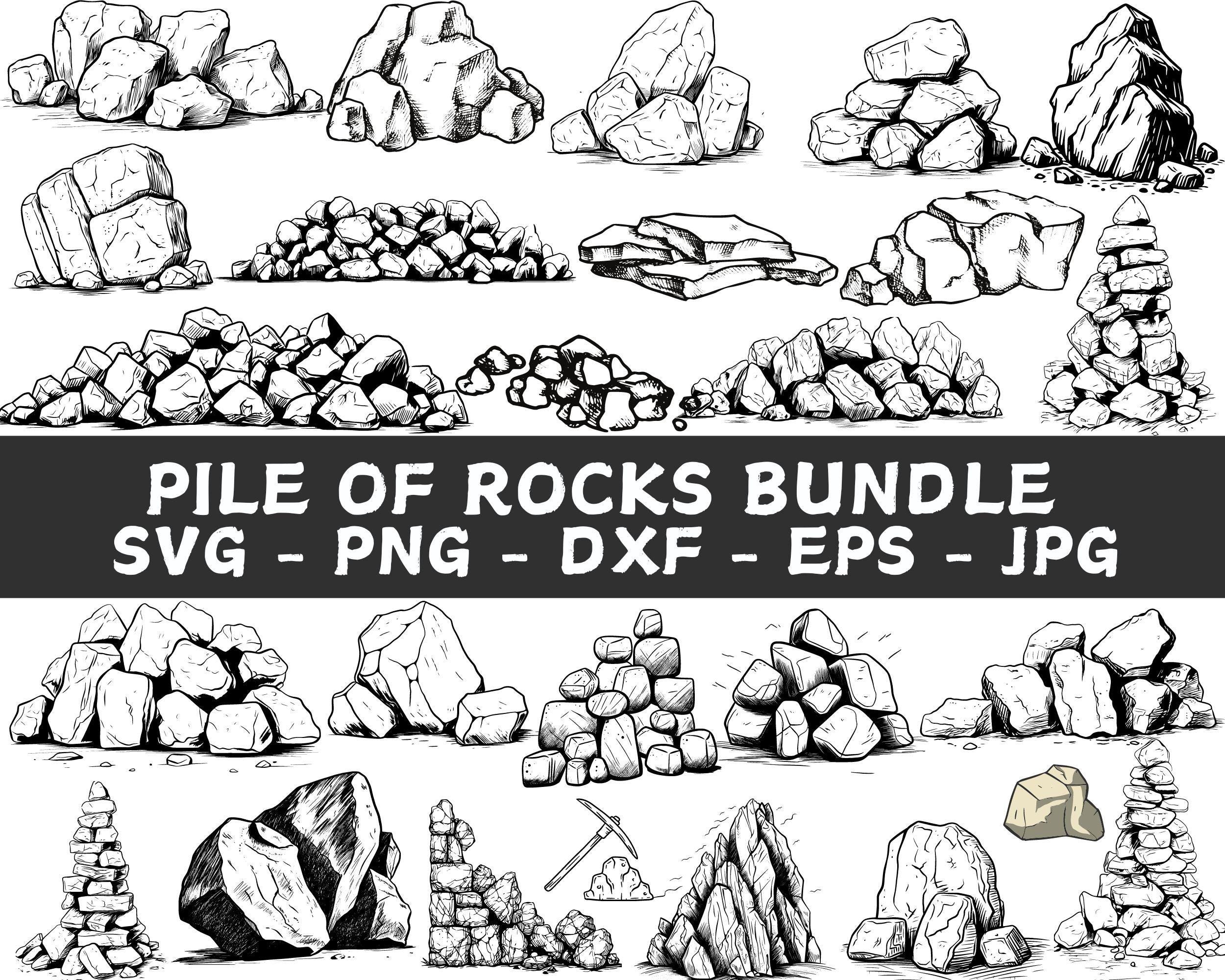 Pile of Rocks SVG Bundle: Stones Vector Clipart (digital Download) - Etsy