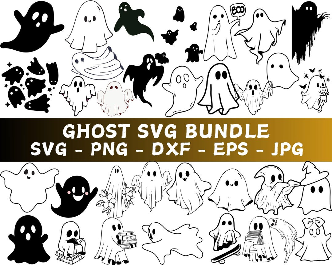 Halloween Ghost SVG Bundle, Clipart Graphics (digital Files - Etsy