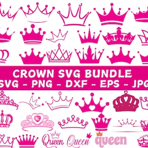 Royal Crown SVG Bundle: Princess, Queen, King Tiara (cut Files) - Etsy