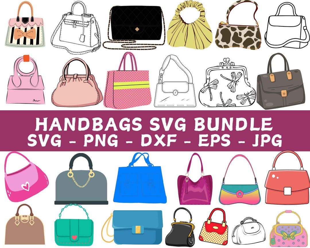 Handbag SVG Bundle, Handbag PNG Bundle, Handbag Clipart, Purse SVG Cut ...