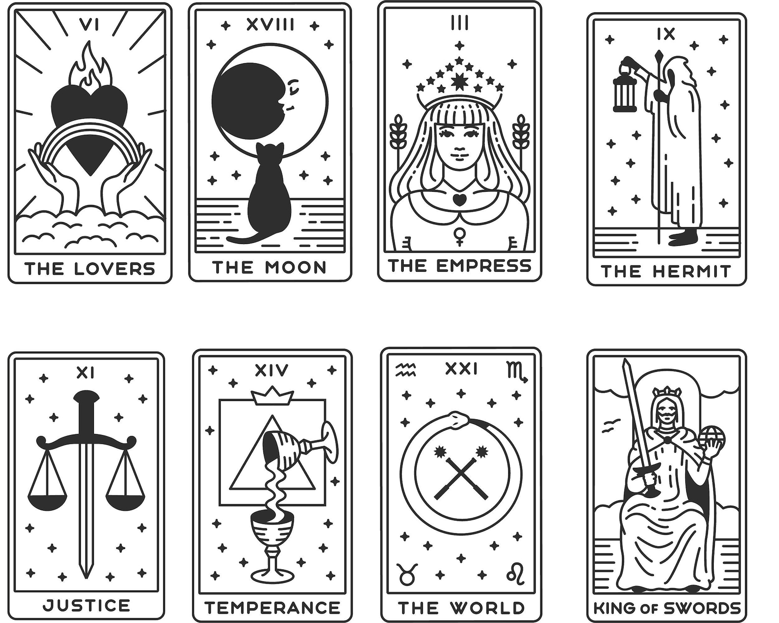 Celestial Tarot Cards SVG: Major Arcana Witch Designs (digital Download ...