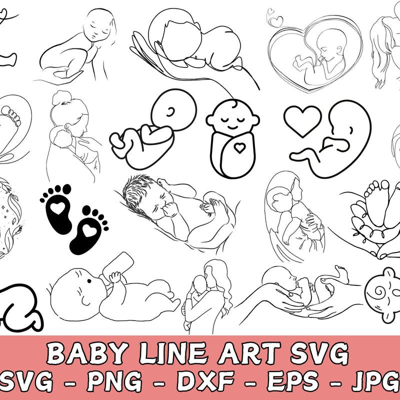 Baby Line Drawing - Etsy
