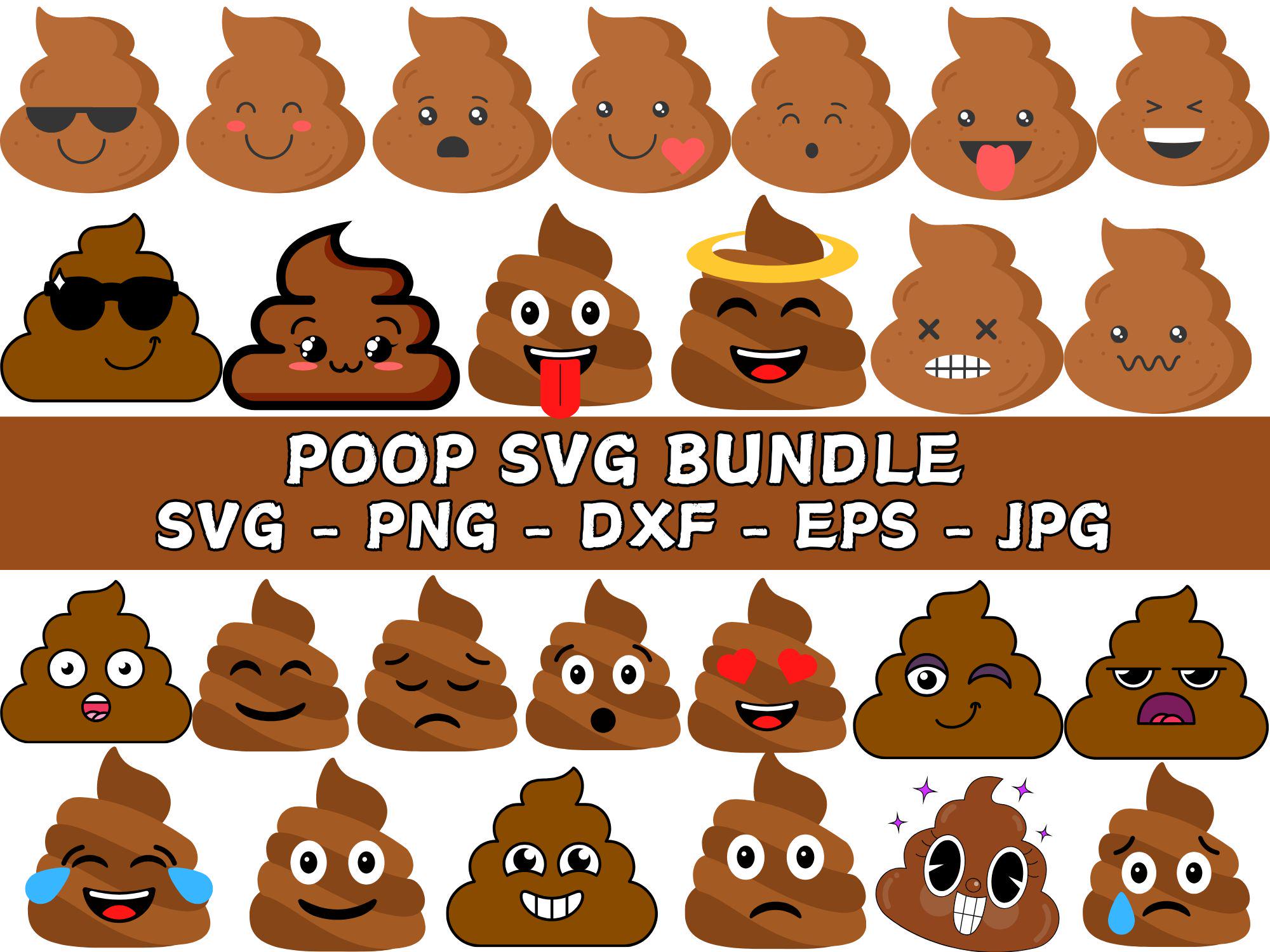 Poop Emoji Svg, Poop Emoji Svg Bundle, Poop Clipart, Layered Poop Emoji ...