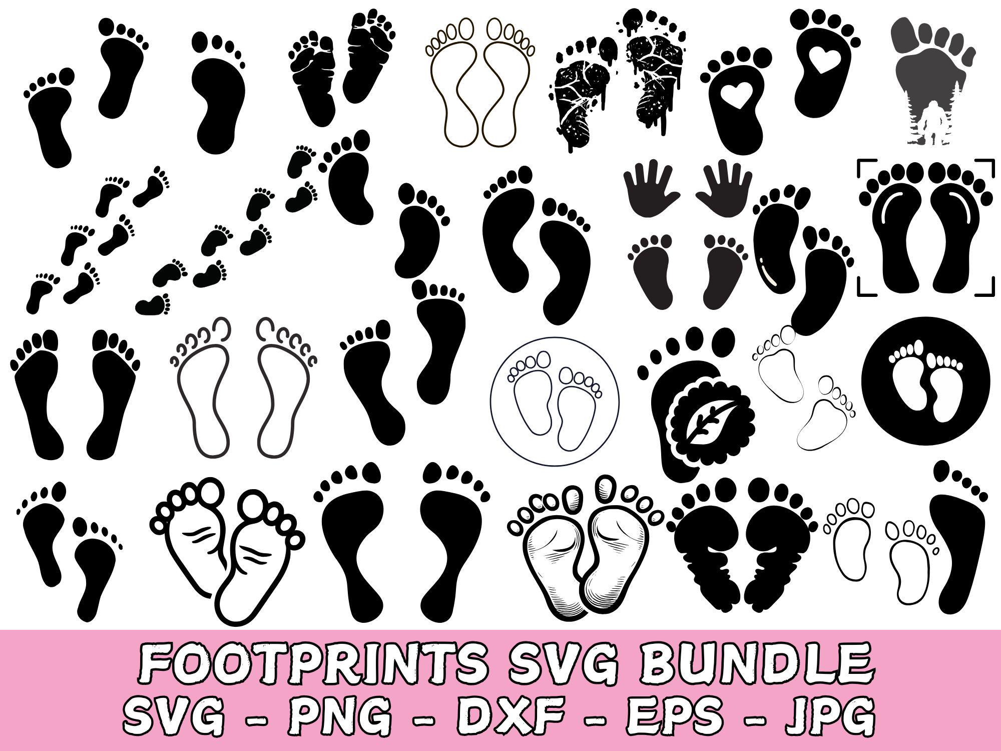 Footprints SVG Bundle, Foot Prints Png Bundle, Baby Feet SVG, Baby ...